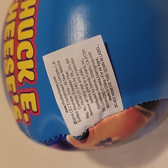 Chuck E Cheese | Toys | Chucke Cheese Soft Play Blue Ball 3 4 Plush Toy ...
